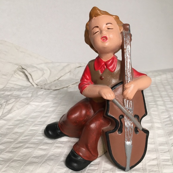 Other | Homemade Ceramic Cello Player Boy Hand Painted Jj | Poshmark